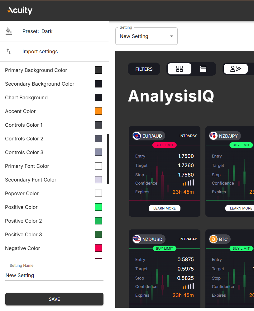 Acuity Dashboard